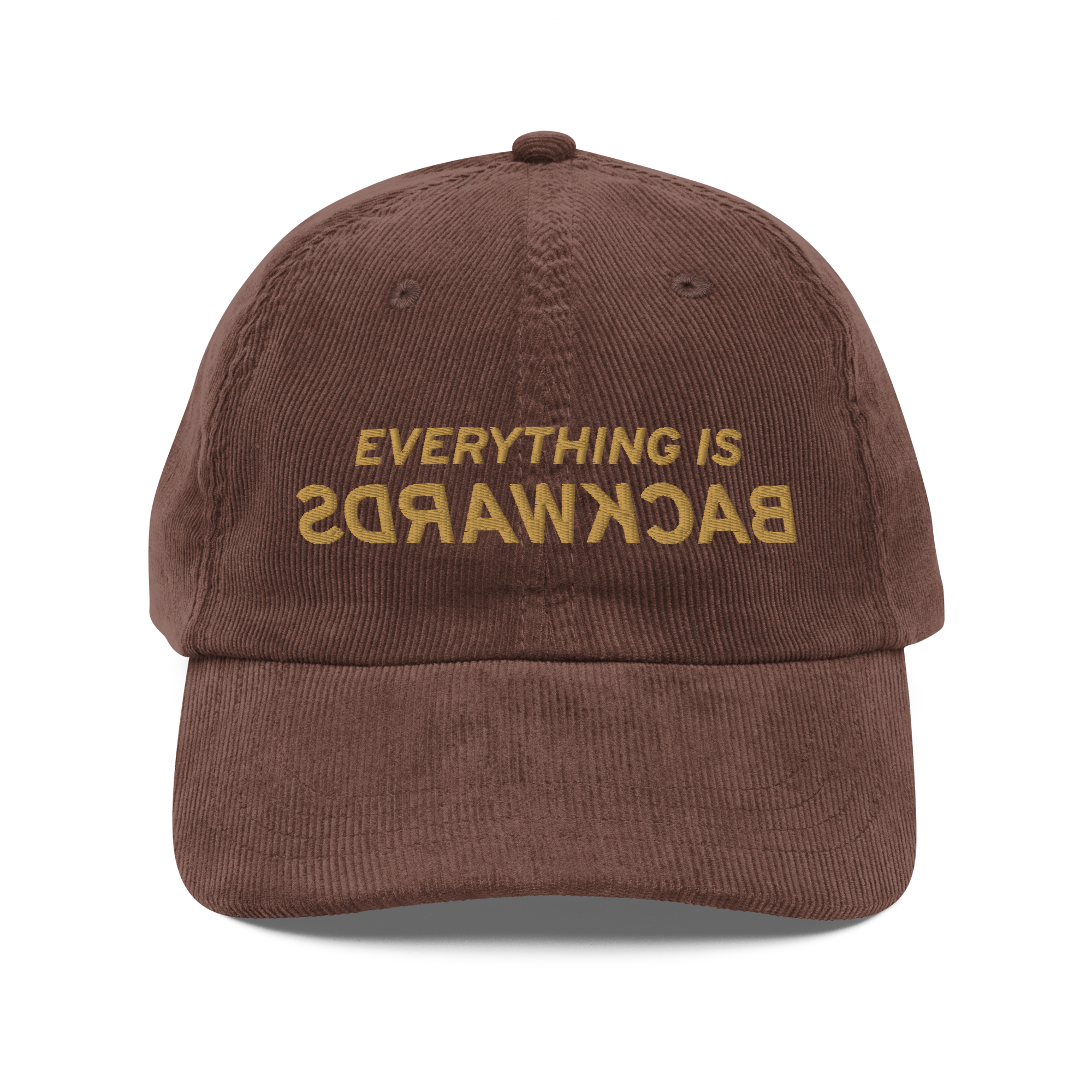 Everything Is Backwards Vintage Cord Hat - Brown – Tucker Carlson Network